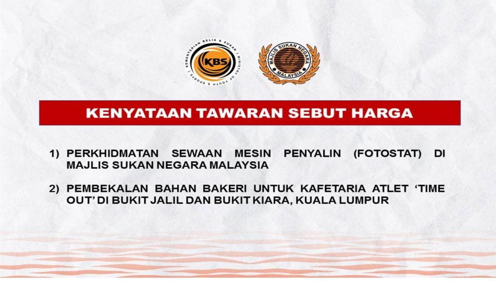 Tender / Sebut Harga – Portal Majlis Sukan Negeri Perak Darul Ridzuan